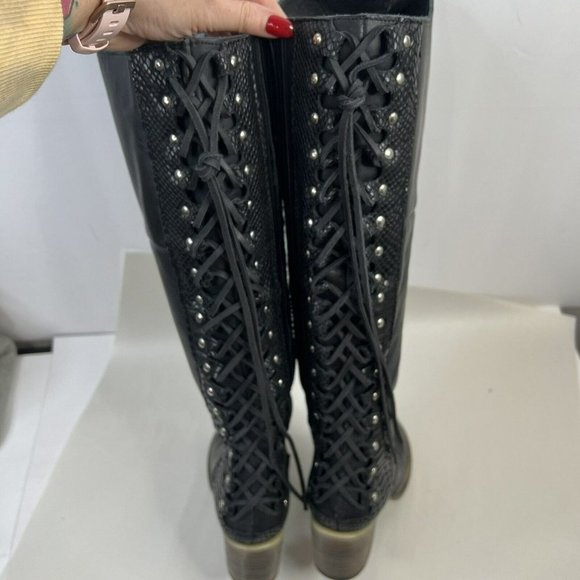 Freebird by Steven | Shoes | Freebird By Steven Knee High Catrina Boots Black Embossed Leather ...